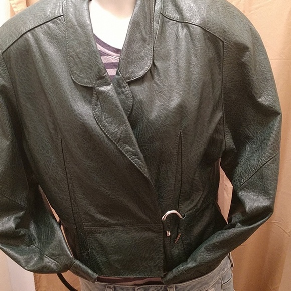 Jackets & Coats | Vintage Green Leather Jacket | Poshmark